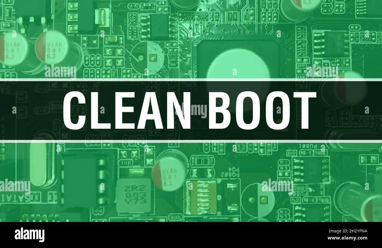 Clean Boot text written on Circuit Board Electronic abstract technology ...