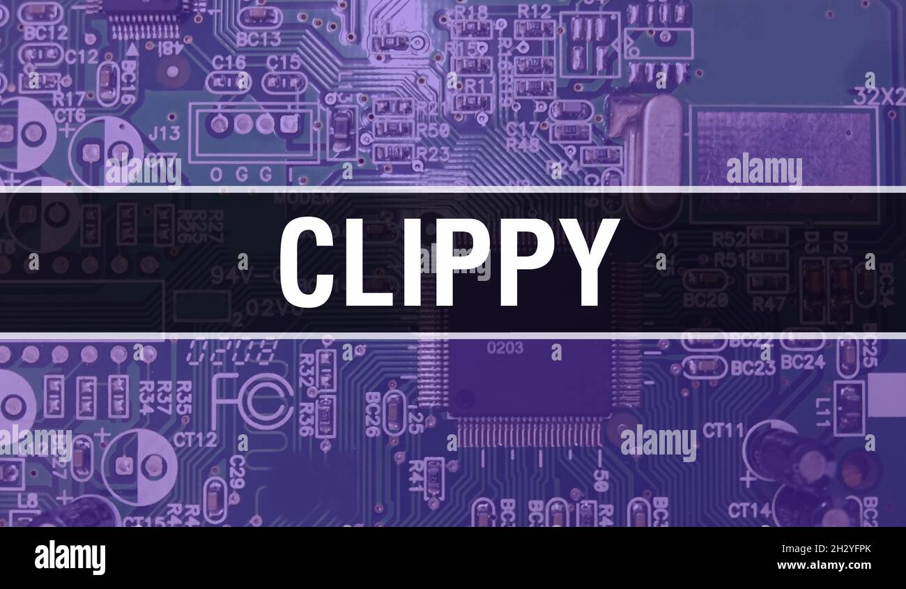 Clippy with Electronic Computer Hardware technology background ...