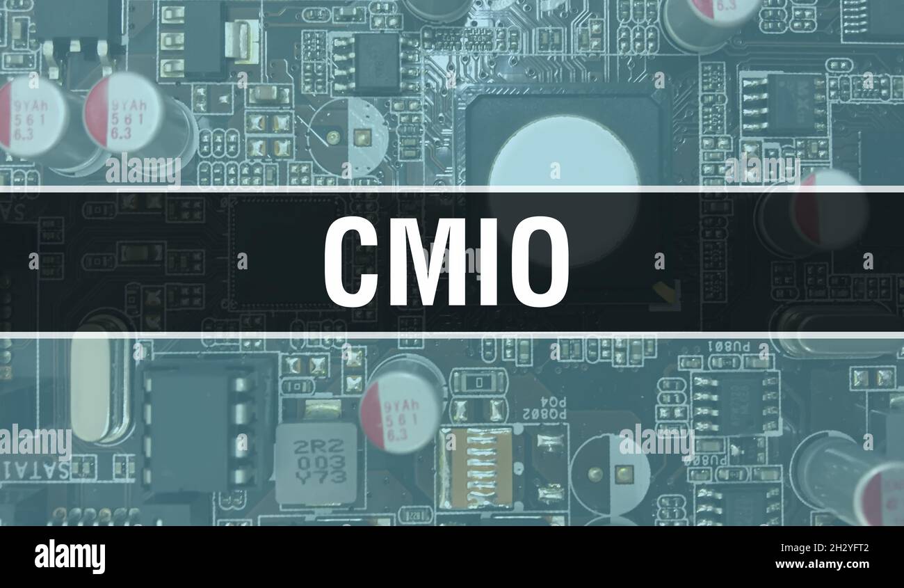 CMIO text written on Circuit Board Electronic abstract technology ...