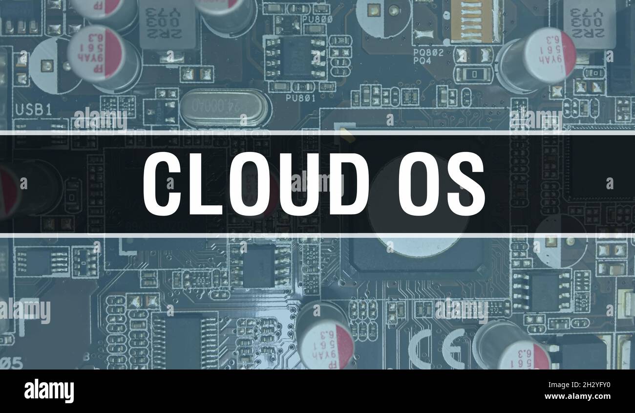Cloud OS concept with Electronic Integrated Circuit on circuit board ...