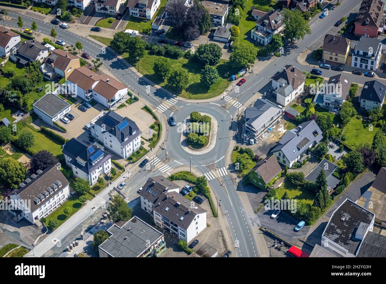 Oval roundabout alter holzweg and graf gottfried strasse hi-res stock ...