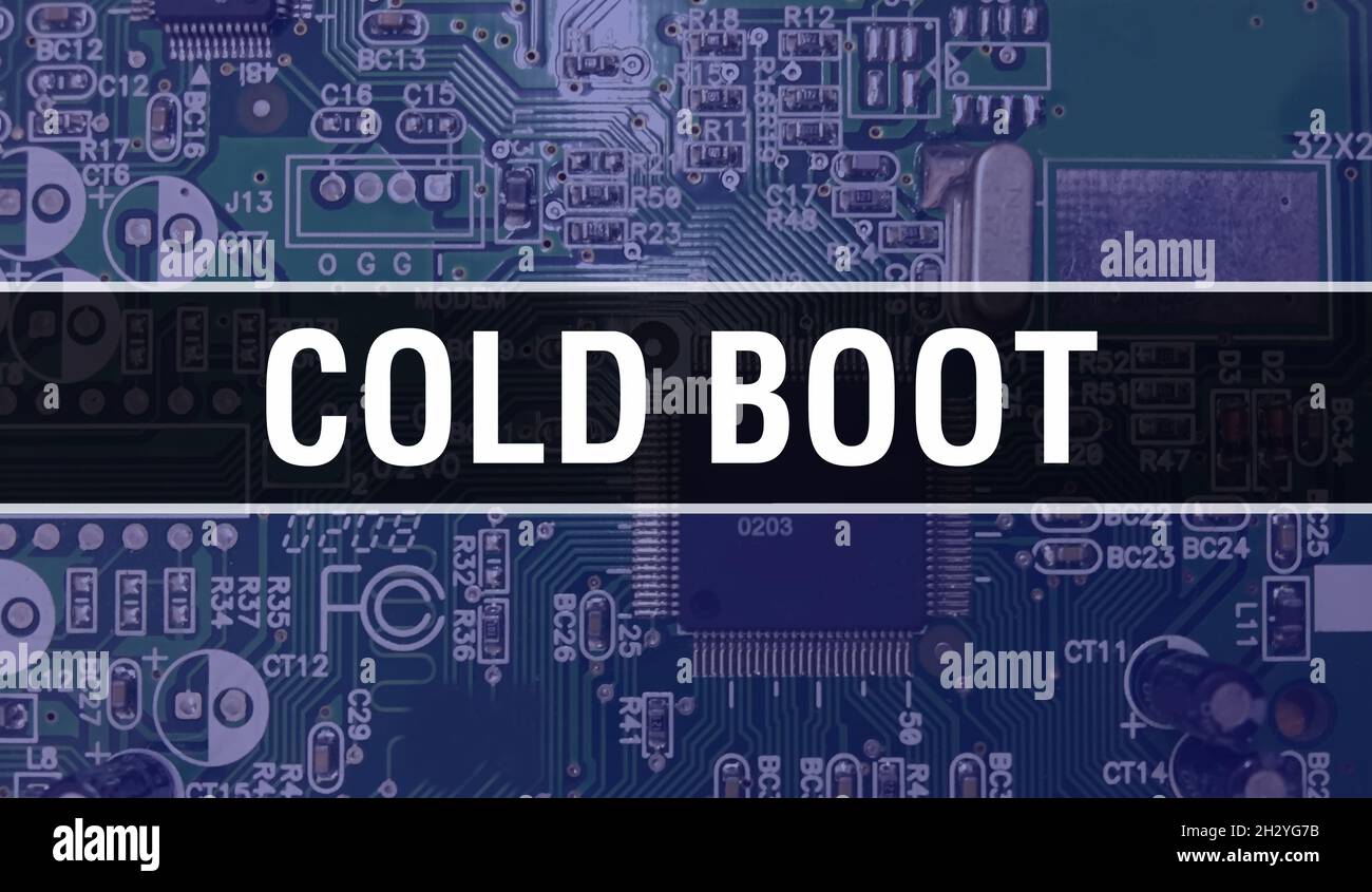 Cold Boot with Electronic Computer Hardware technology background ...