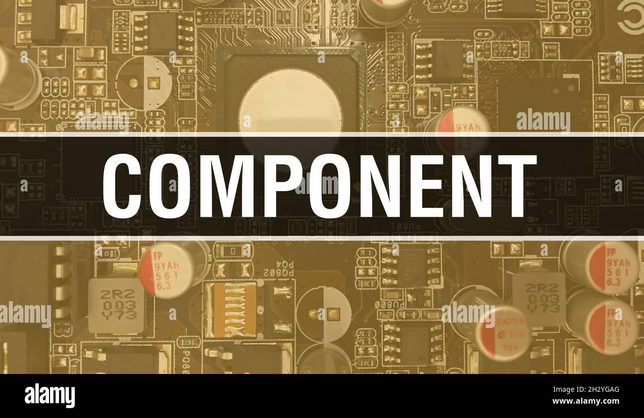 Component concept illustration using Computer Chip in Circuit Board ...