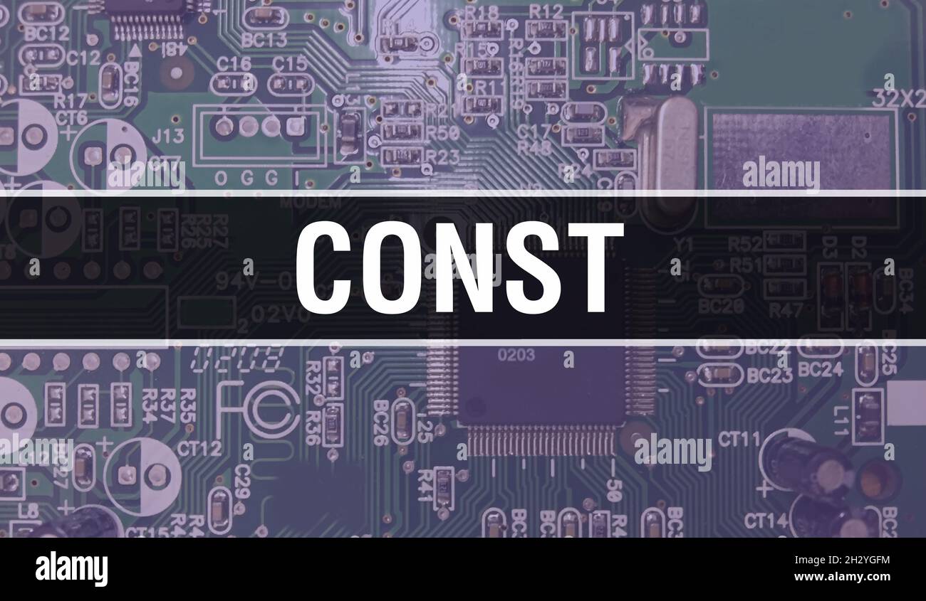 Const with Electronic Computer Hardware technology background. Abstract ...