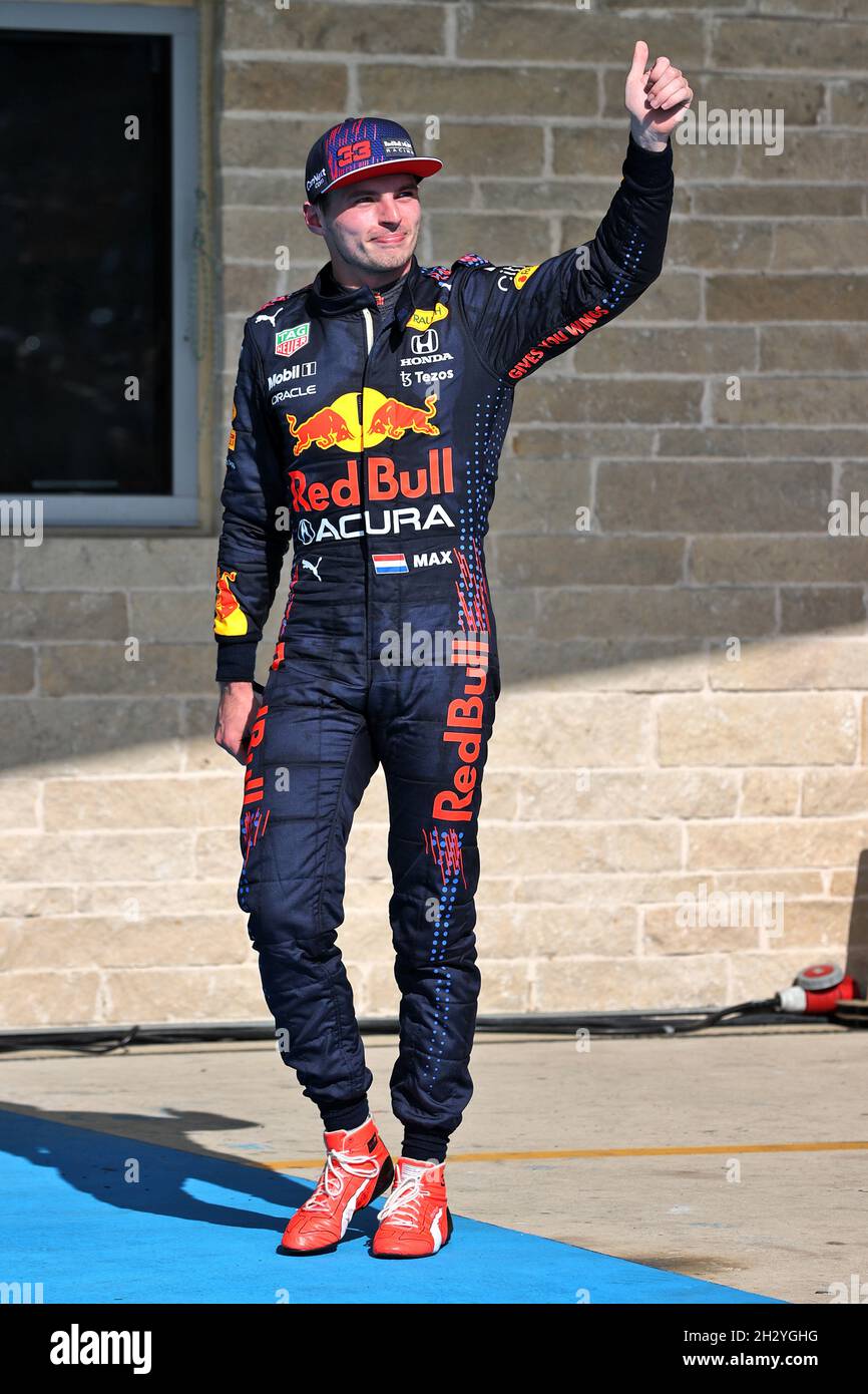 Austin, Texas, USA. 24/10/2021, Race winner Max Verstappen (NLD) Red ...