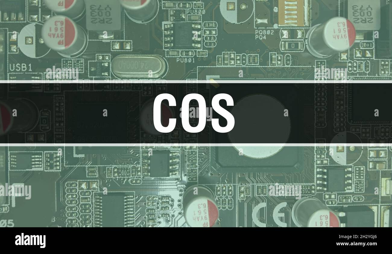 CoS concept with Electronic Integrated Circuit on circuit board. CoS ...
