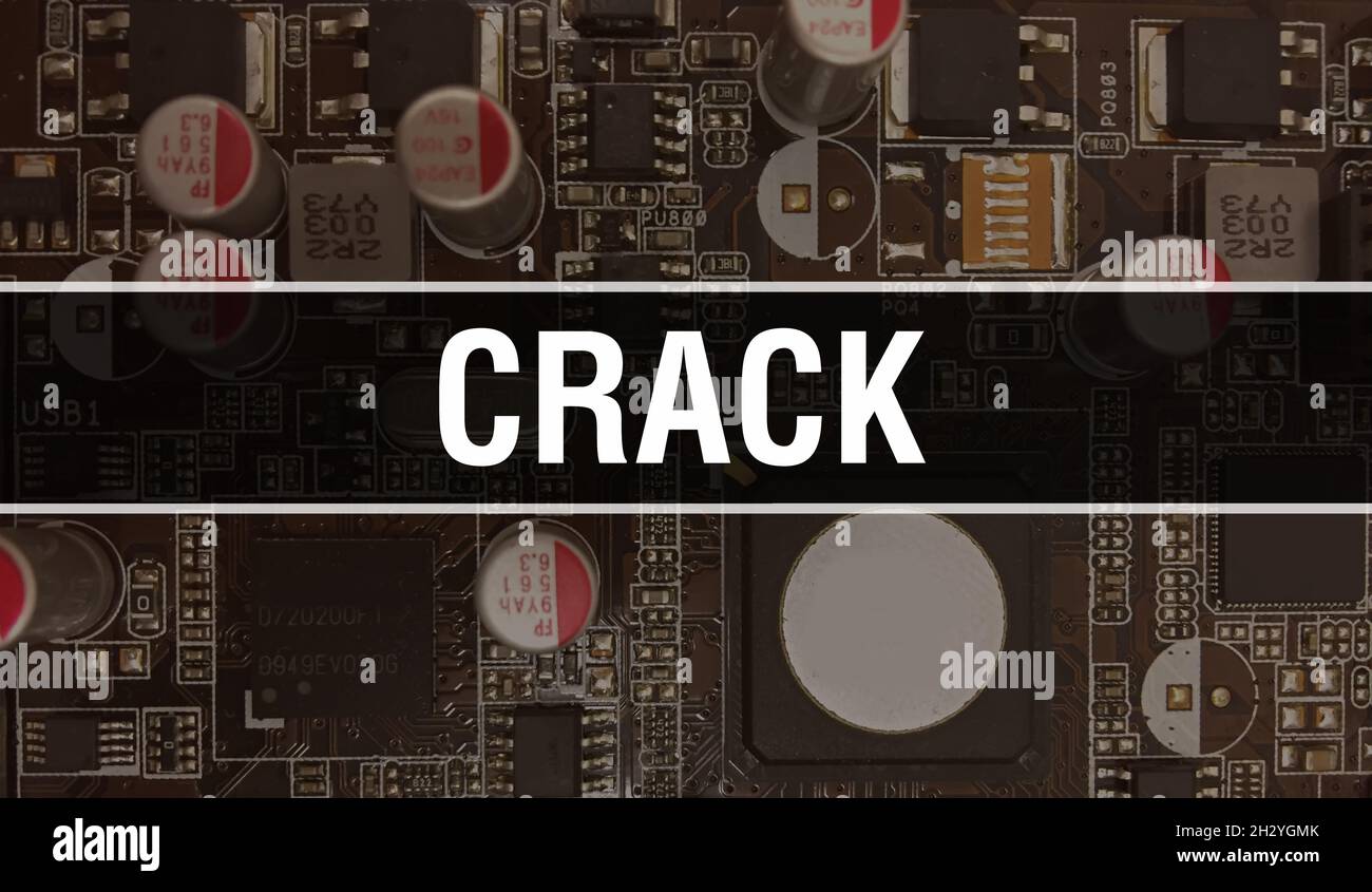 Crack with Technology Motherboard Digital. Crack and Computer Circuit ...
