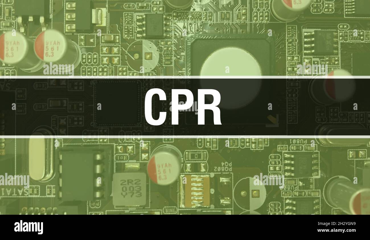 CPR text written on Circuit Board Electronic abstract technology ...