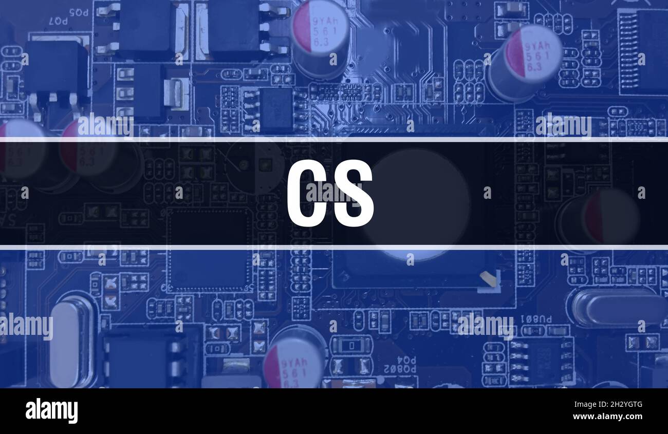 CS with Electronic components on integrated circuit board Background ...