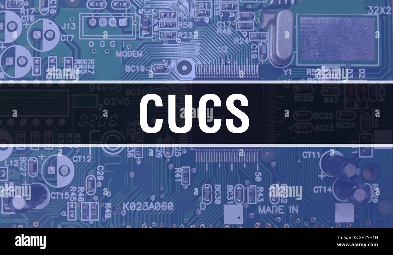 CUCS concept with Computer motherboard. CUCS text written on Technology ...