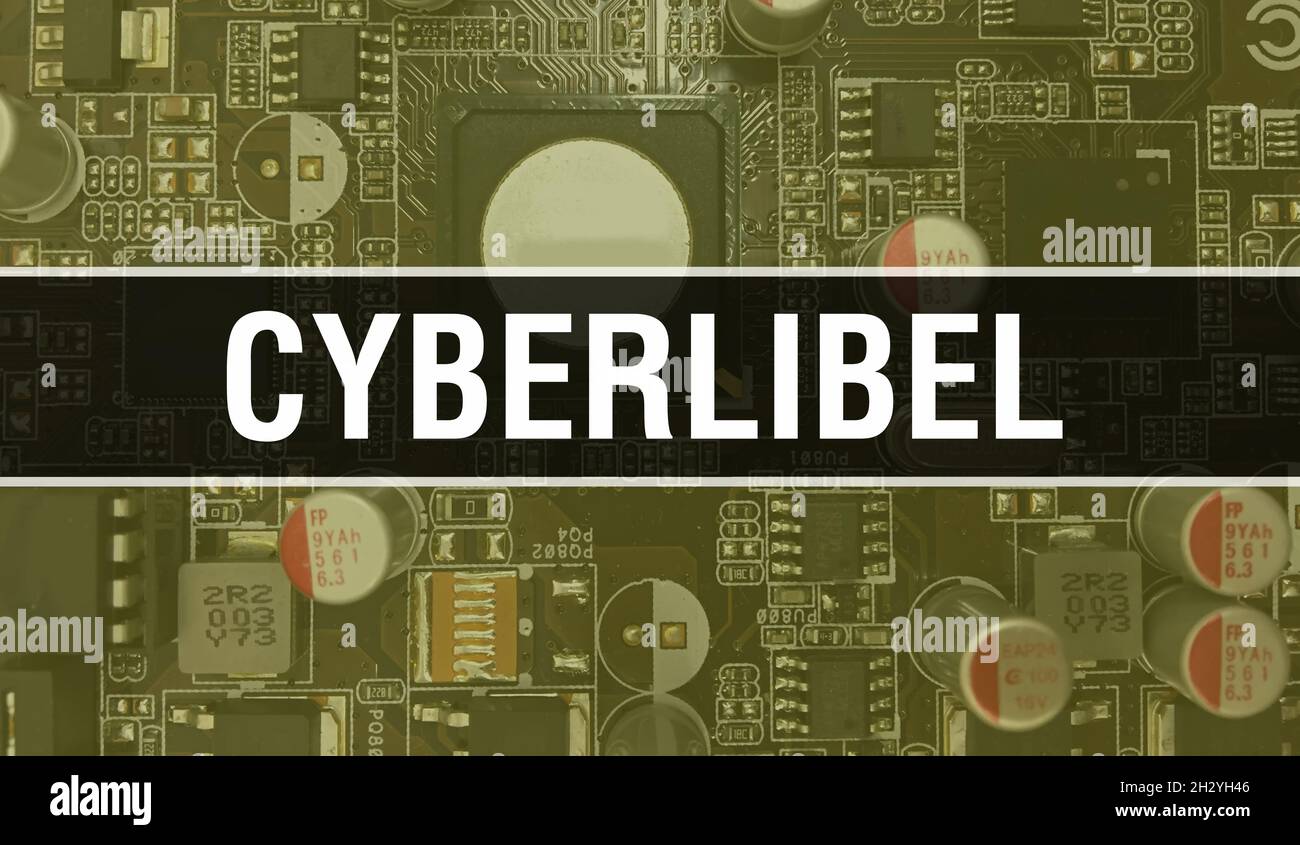 Cyberlibel concept illustration using Computer Chip in Circuit Board ...