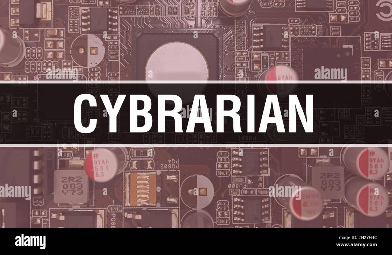 Cybrarian concept illustration using Computer Chip in Circuit Board ... Cybrarian concept illustration using Computer Chip in Circuit Board ...