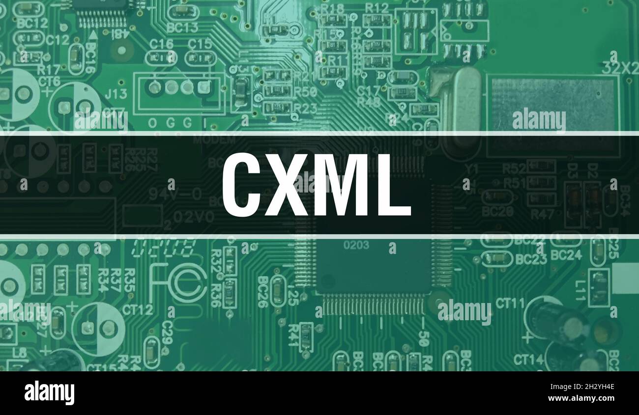 cXML with Electronic Computer Hardware technology background. Abstract background with ...