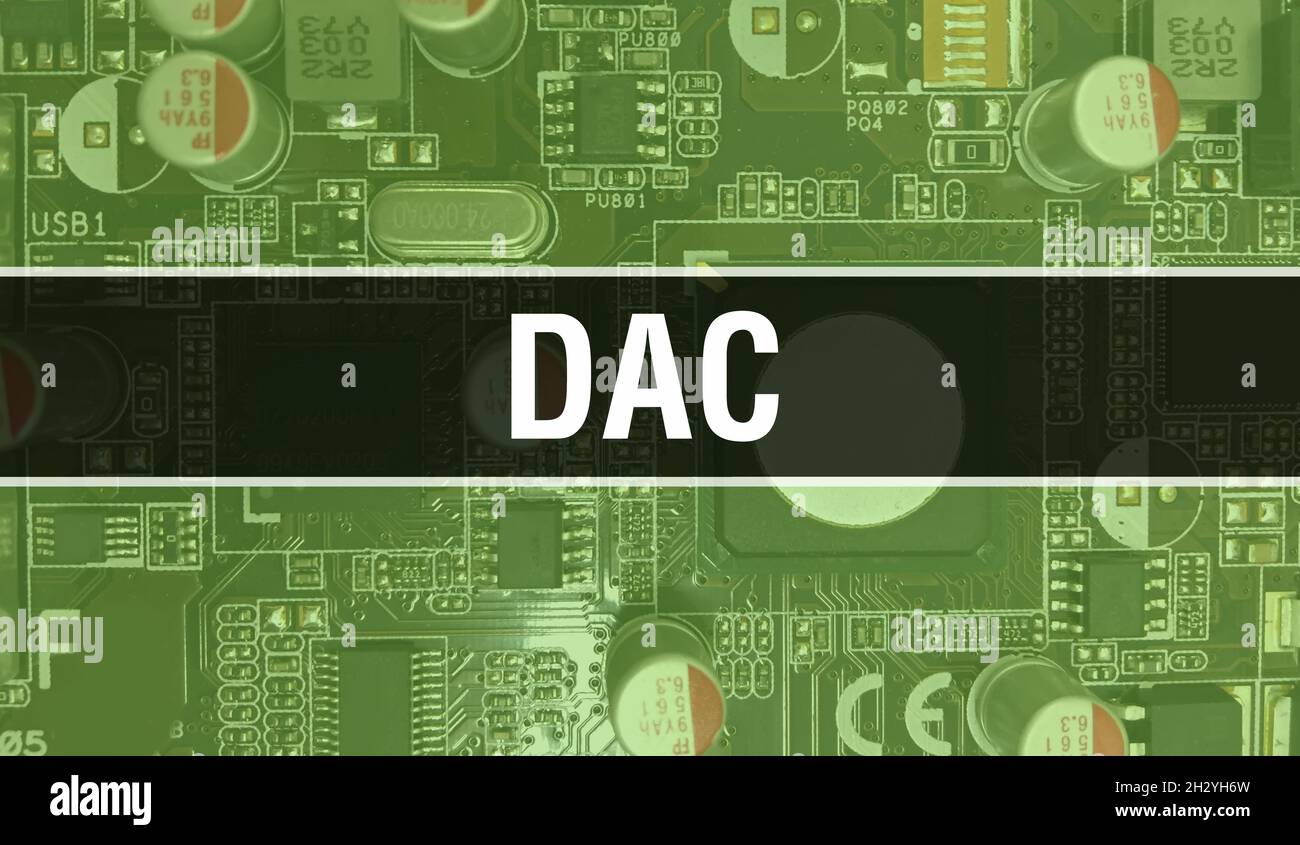 DAC concept with Electronic Integrated Circuit on circuit board. DAC ...