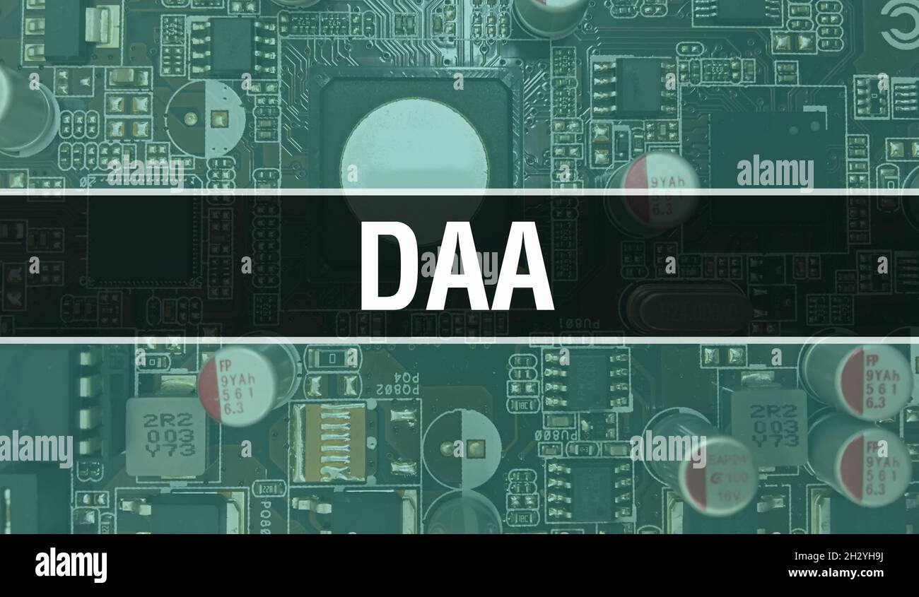 DAA concept illustration using Computer Chip in Circuit Board. DAA ...