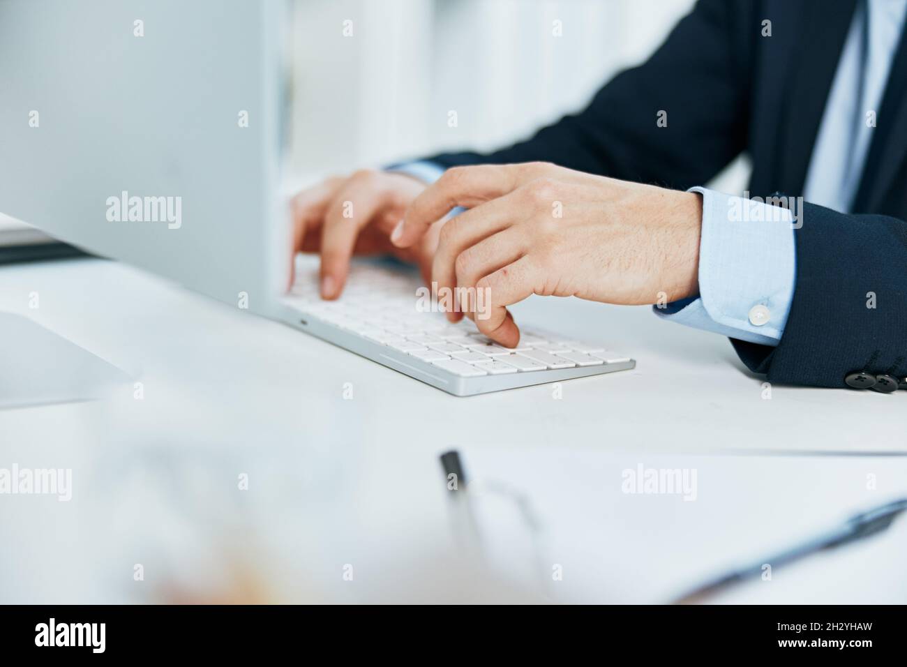 computer work office finance official Stock Photo - Alamy