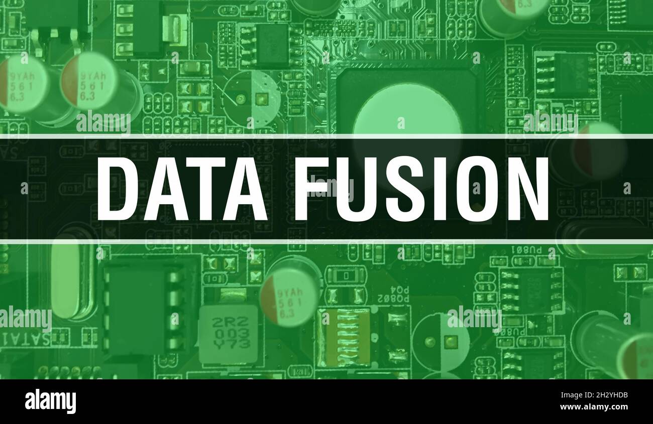 Data Fusion text written on Circuit Board Electronic abstract ...
