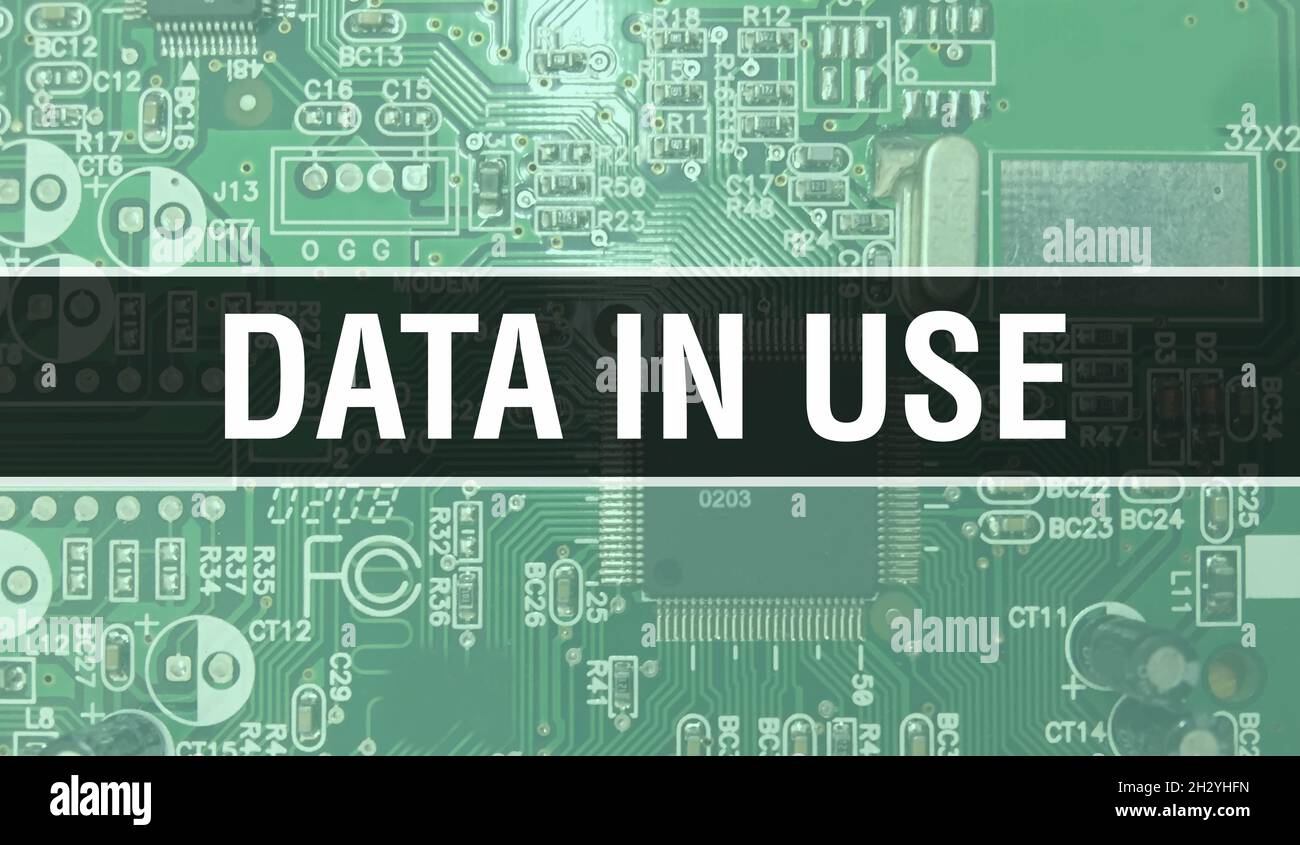 Data in Use with Electronic Computer Hardware technology background. Abstract background with ...