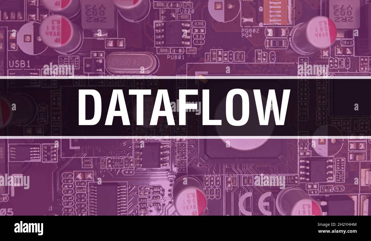 Dataflow concept with Electronic Integrated Circuit on circuit board ...