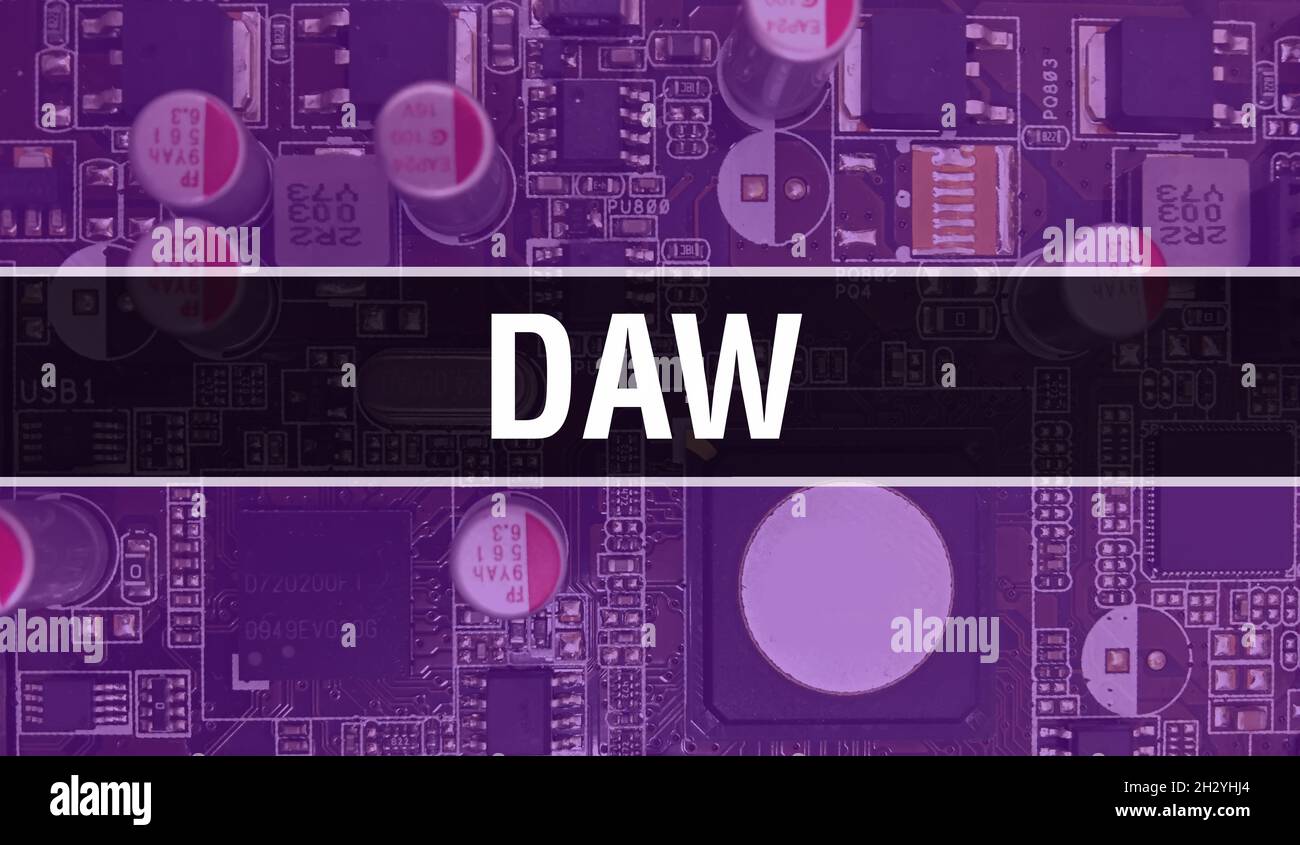 DAW with Technology Motherboard Digital. DAW and Computer Circuit Board ...