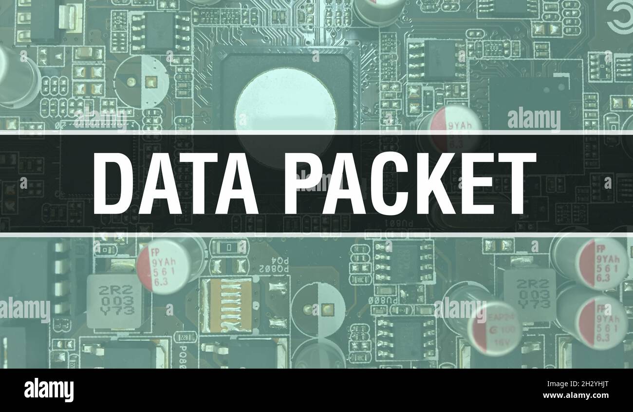 Data Packet concept illustration using Computer Chip in Circuit Board ...
