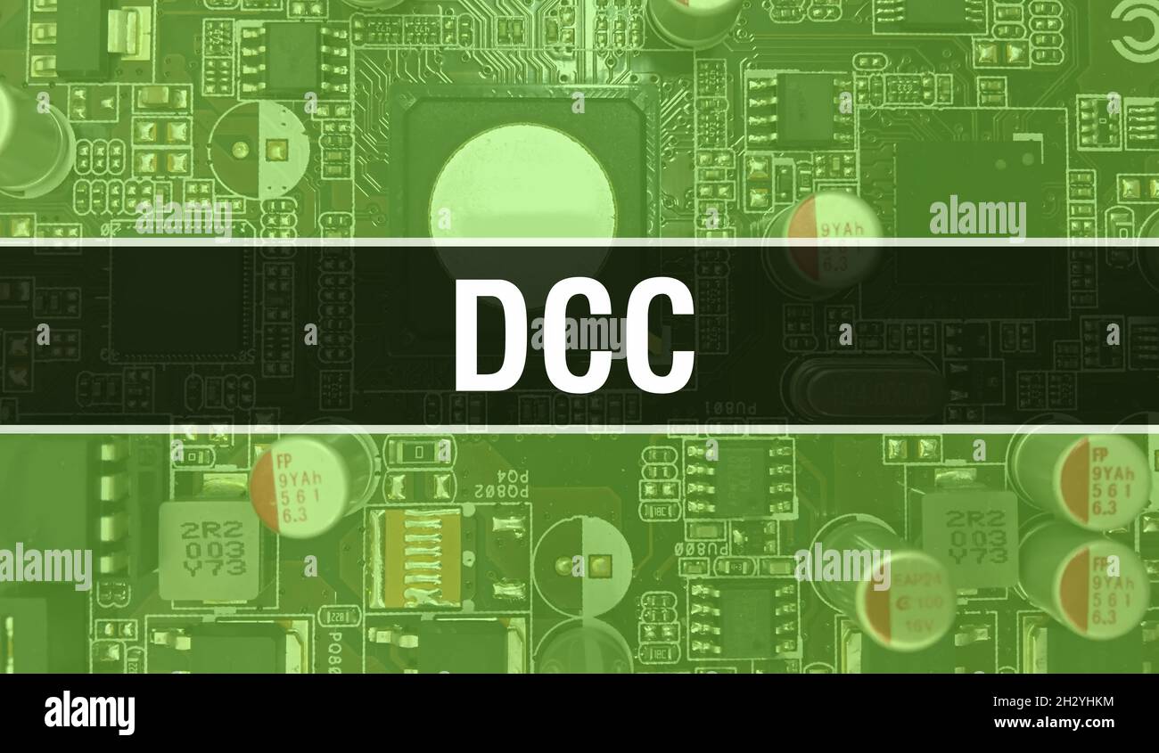 DCC concept illustration using Computer Chip in Circuit Board. DCC ...