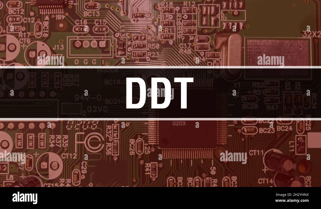 DDT with Electronic Computer Hardware technology background. Abstract background with Electronic ...