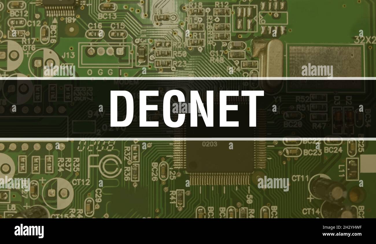 DECnet with Electronic Computer Hardware technology background. Abstract background with ...