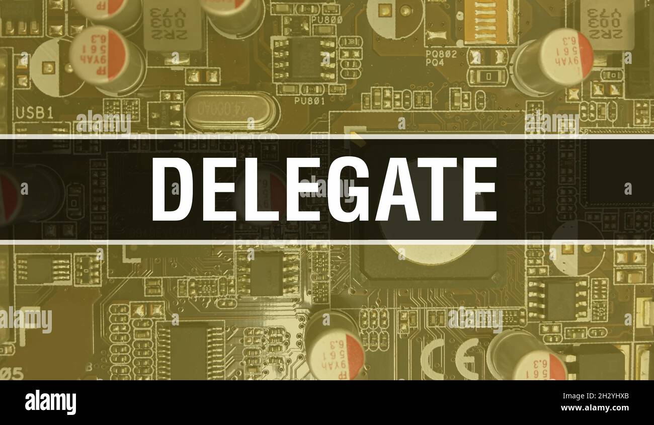 Delegate concept with Electronic Integrated Circuit on circuit board ...