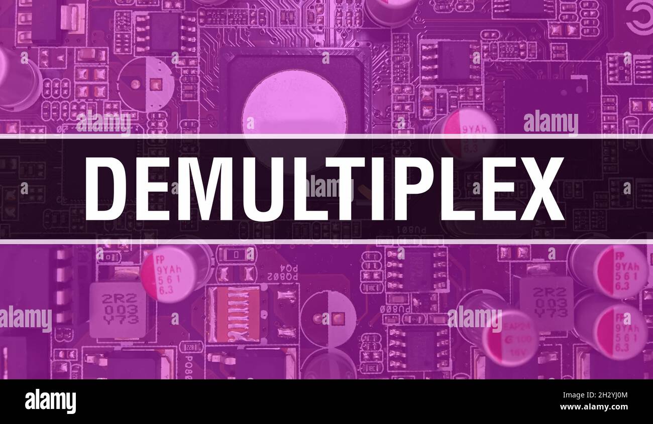 Demultiplex concept illustration using Computer Chip in Circuit Board ... Demultiplex concept illustration using Computer Chip in Circuit Board ...