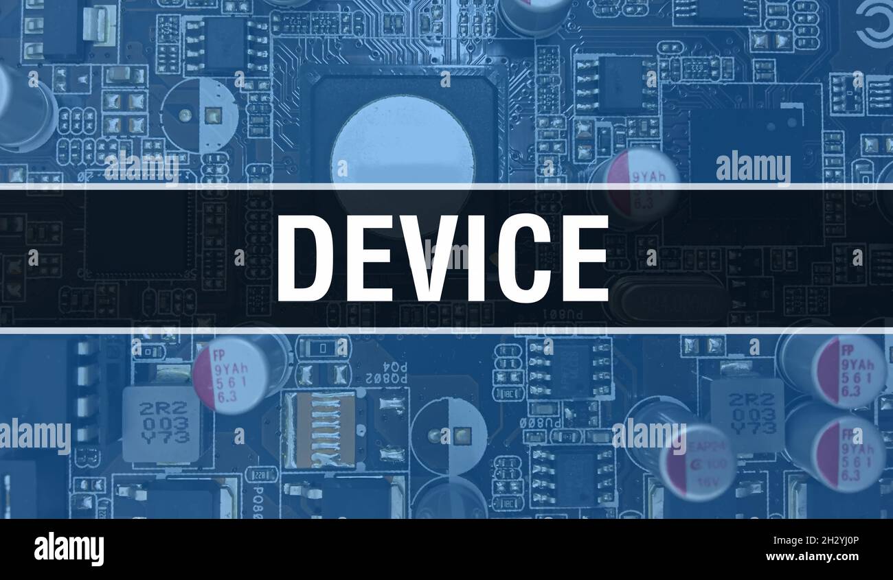 Device concept illustration using Computer Chip in Circuit Board ...