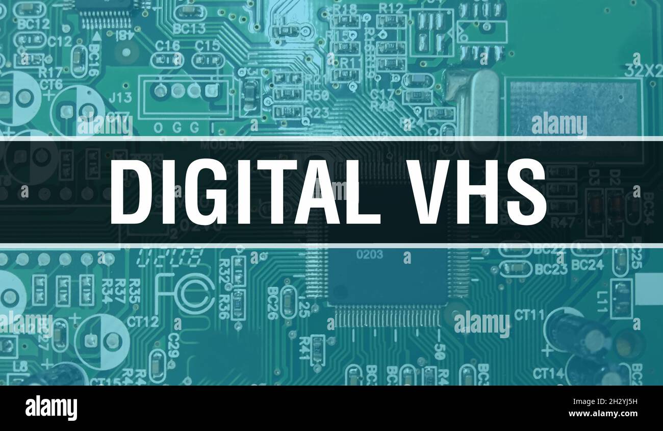 Digital VHS with Electronic Computer Hardware technology background ...