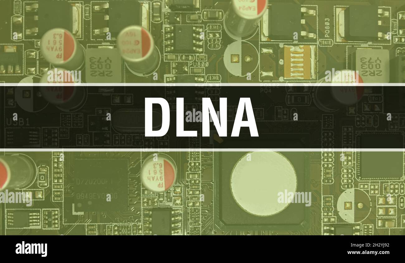 DLNA with Technology Motherboard Digital. DLNA and Computer Circuit ...