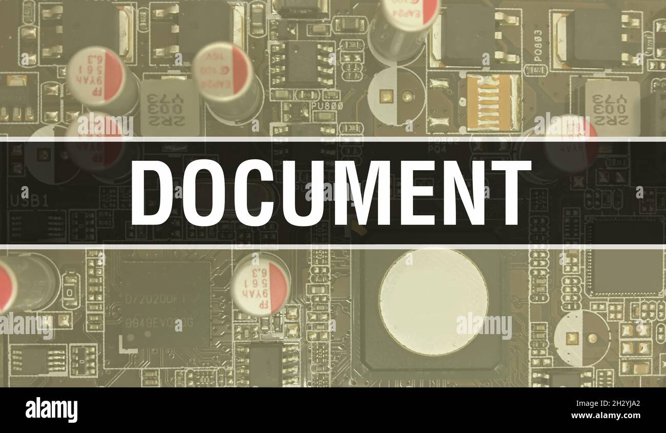 Document with Technology Motherboard Digital. Document and Computer ...