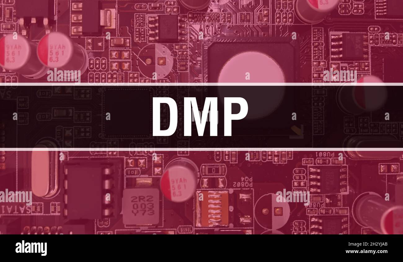 DMP text written on Circuit Board Electronic abstract technology ...