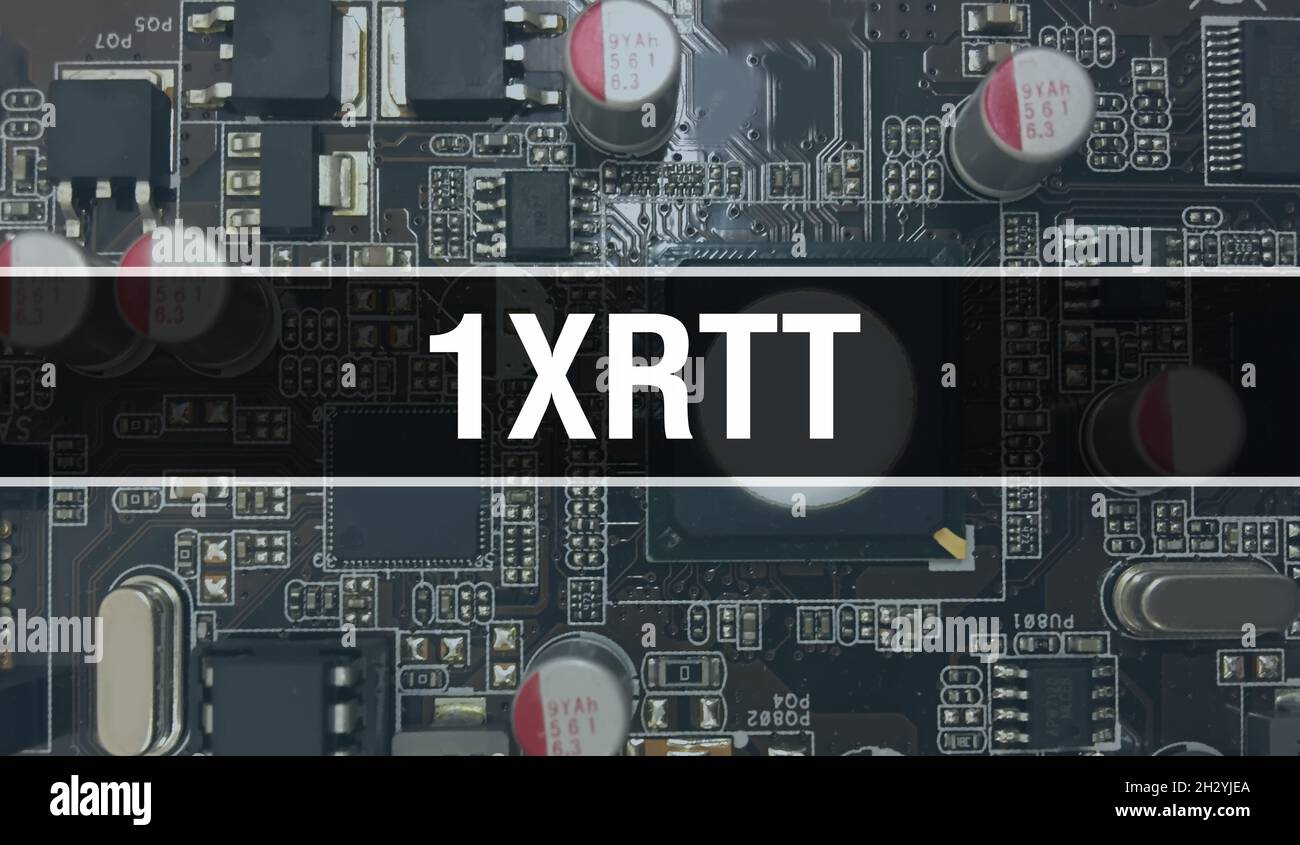1xRTT with Electronic components on integrated circuit board Background ...