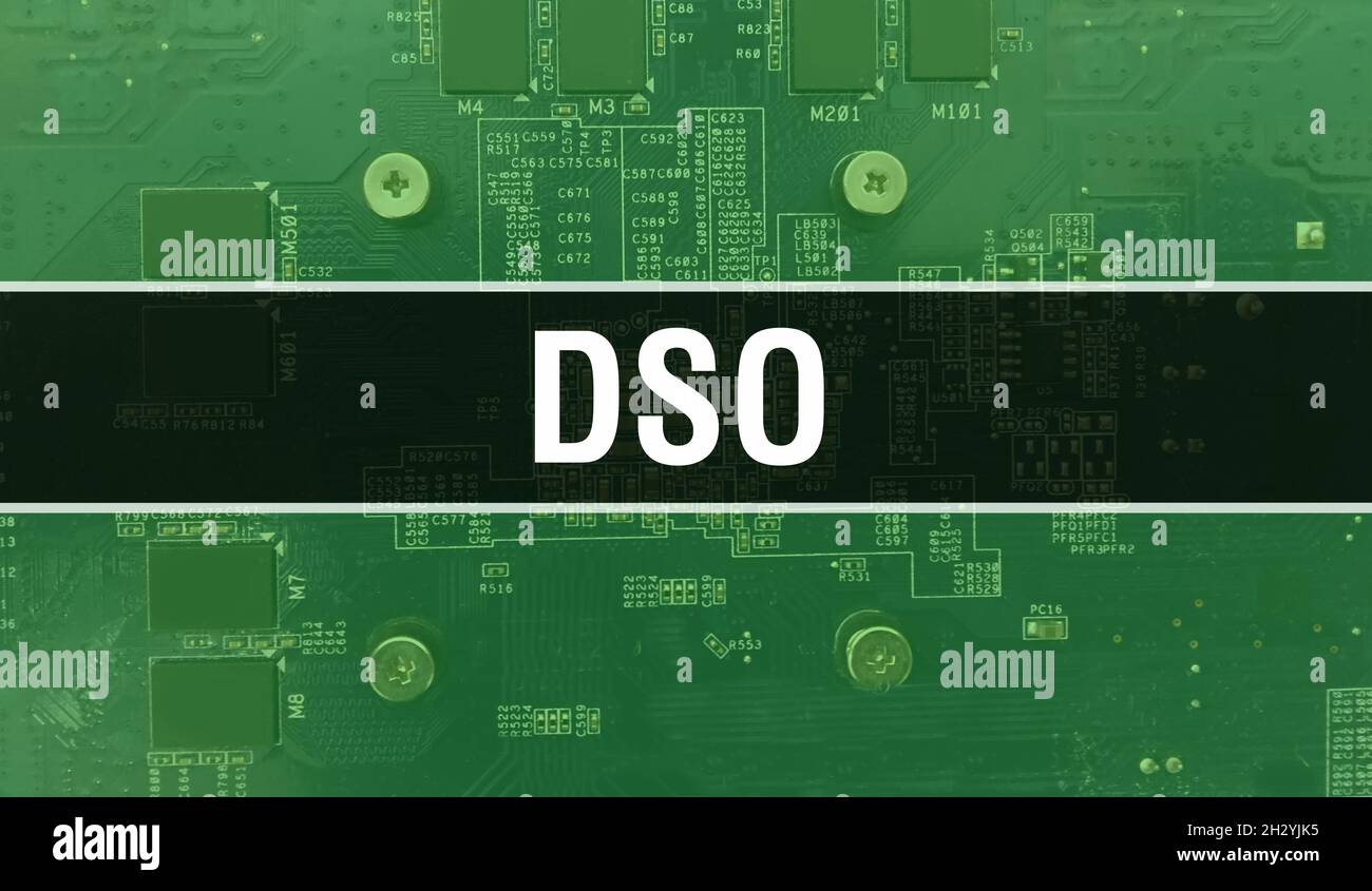 DSO concept with Computer motherboard. DSO text written on Technology ...
