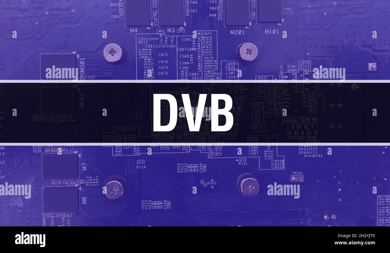 DVB concept with Electronic Integrated Circuit on circuit board. DVB ...