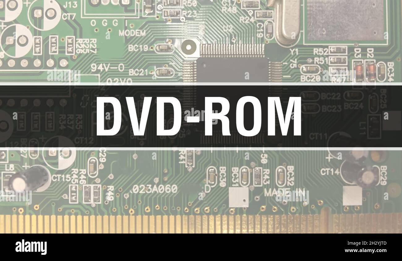 DVD-ROM with Electronic Computer Hardware technology background ...