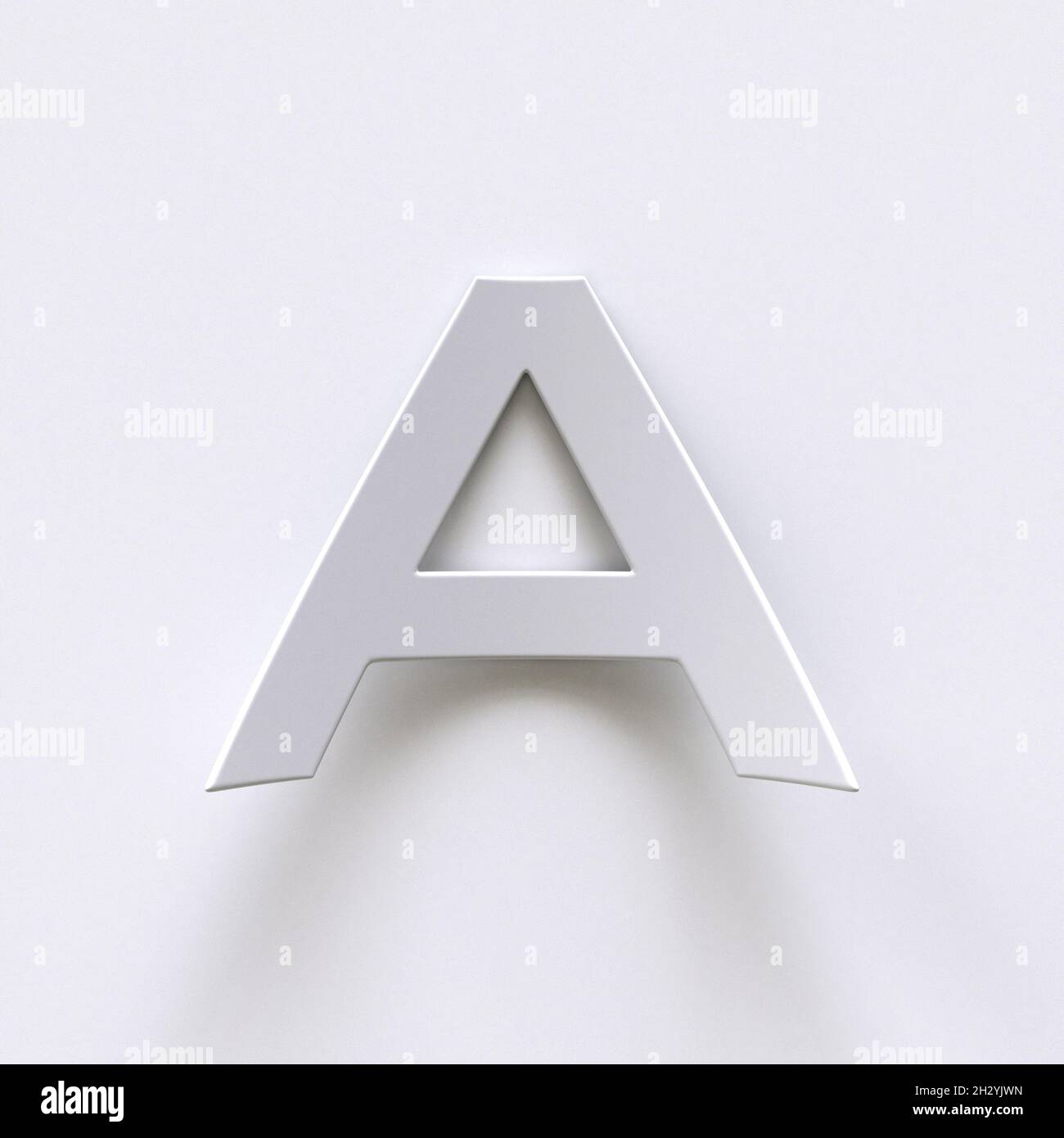 Bent paper font with long shadows Letter A 3D render illustration ...