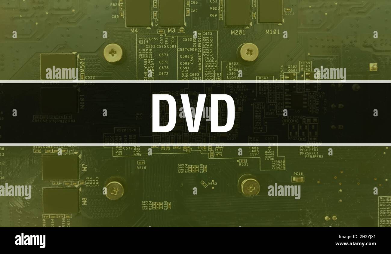 DVD concept with Electronic Integrated Circuit on circuit board. DVD ...