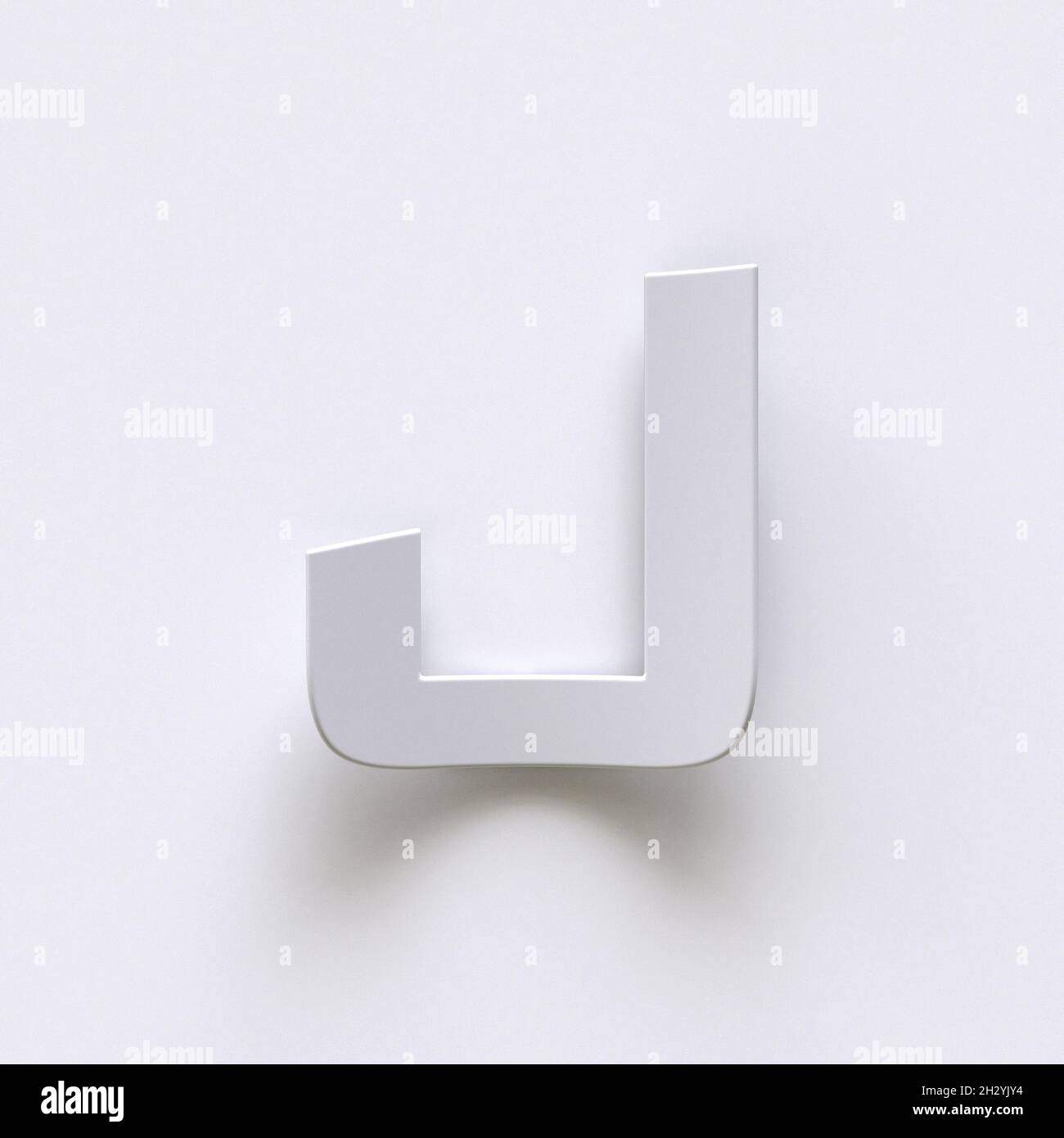 Bent paper font with long shadows Letter J 3D render illustration ...
