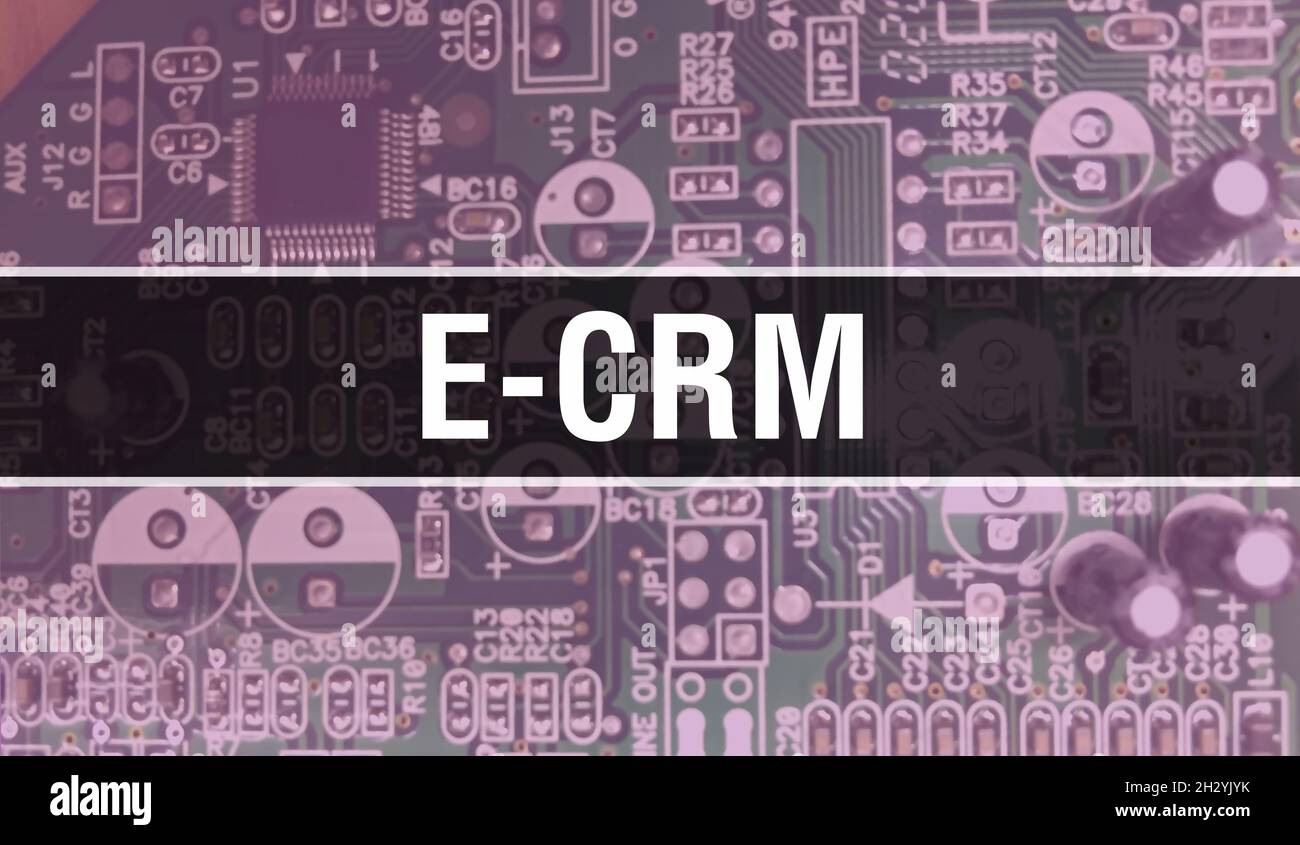E-CRM text written on Circuit Board Electronic abstract technology ...