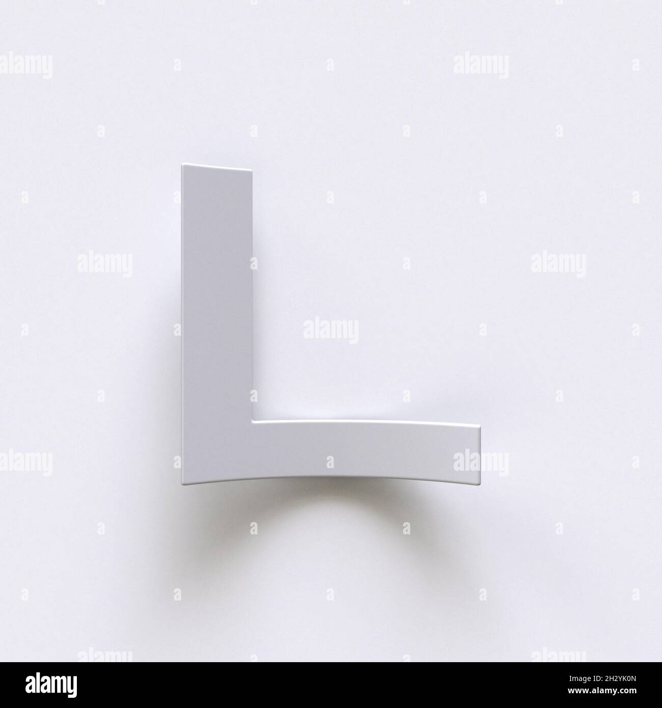 Bent paper font with long shadows Letter L 3D render illustration ...