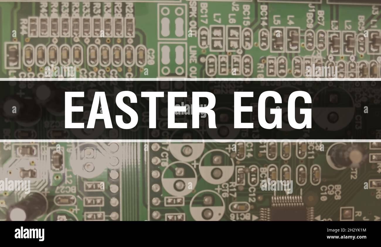 Easter Egg concept illustration using Computer Chip in Circuit Board ...