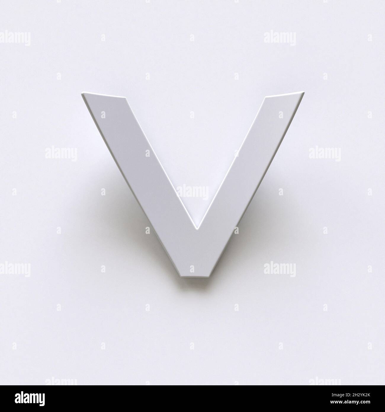 Bent paper font with long shadows Letter V 3D render illustration ...