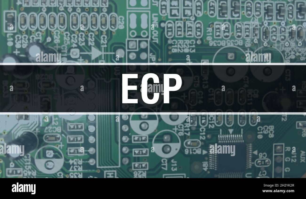 Ecp Concept With Computer Motherboard Ecp Text Written On Technology