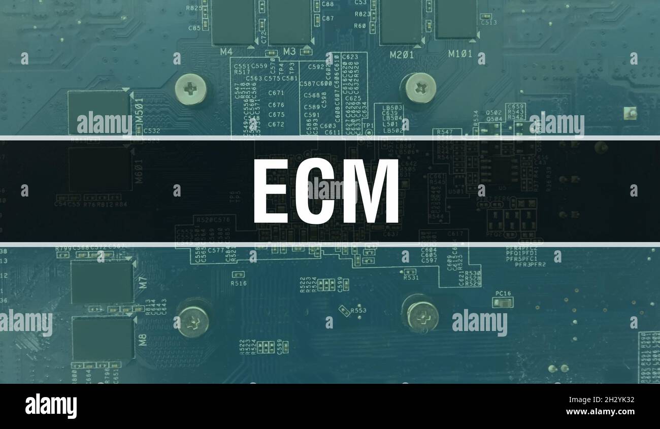 ECM concept with Electronic Integrated Circuit on circuit board. ECM ...