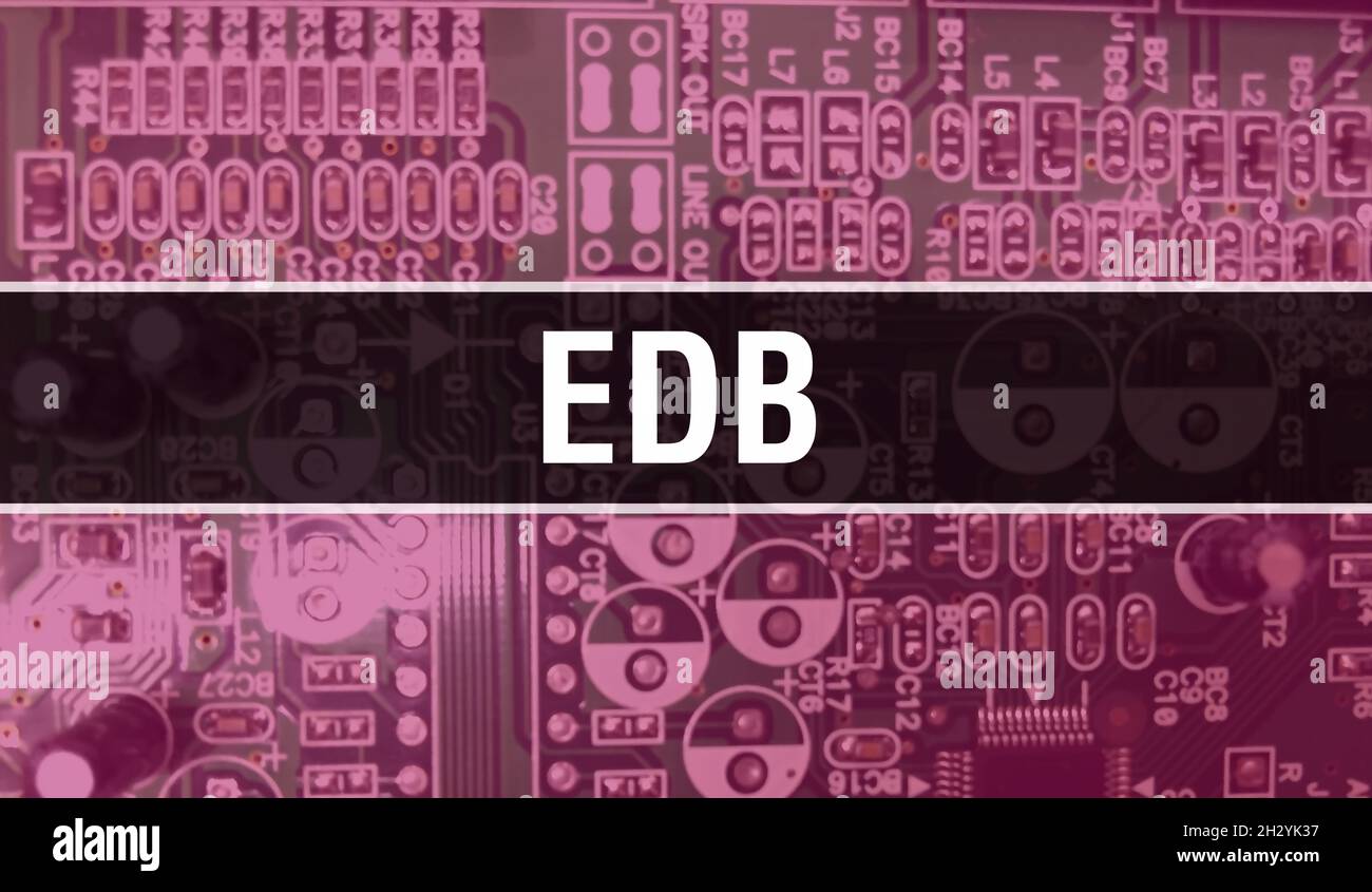 EDB concept illustration using Computer Chip in Circuit Board. EDB ...