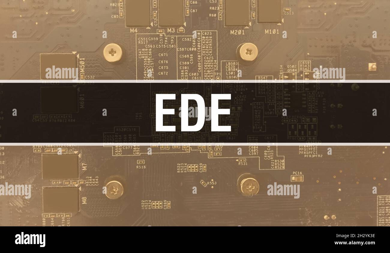 EDE concept with Electronic Integrated Circuit on circuit board. EDE ...